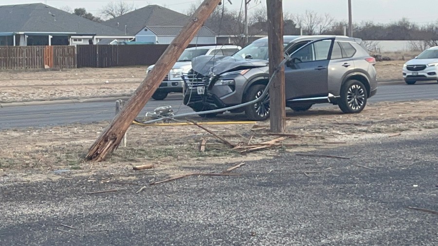 Car vs. pole crash causes power outage in San Angelo