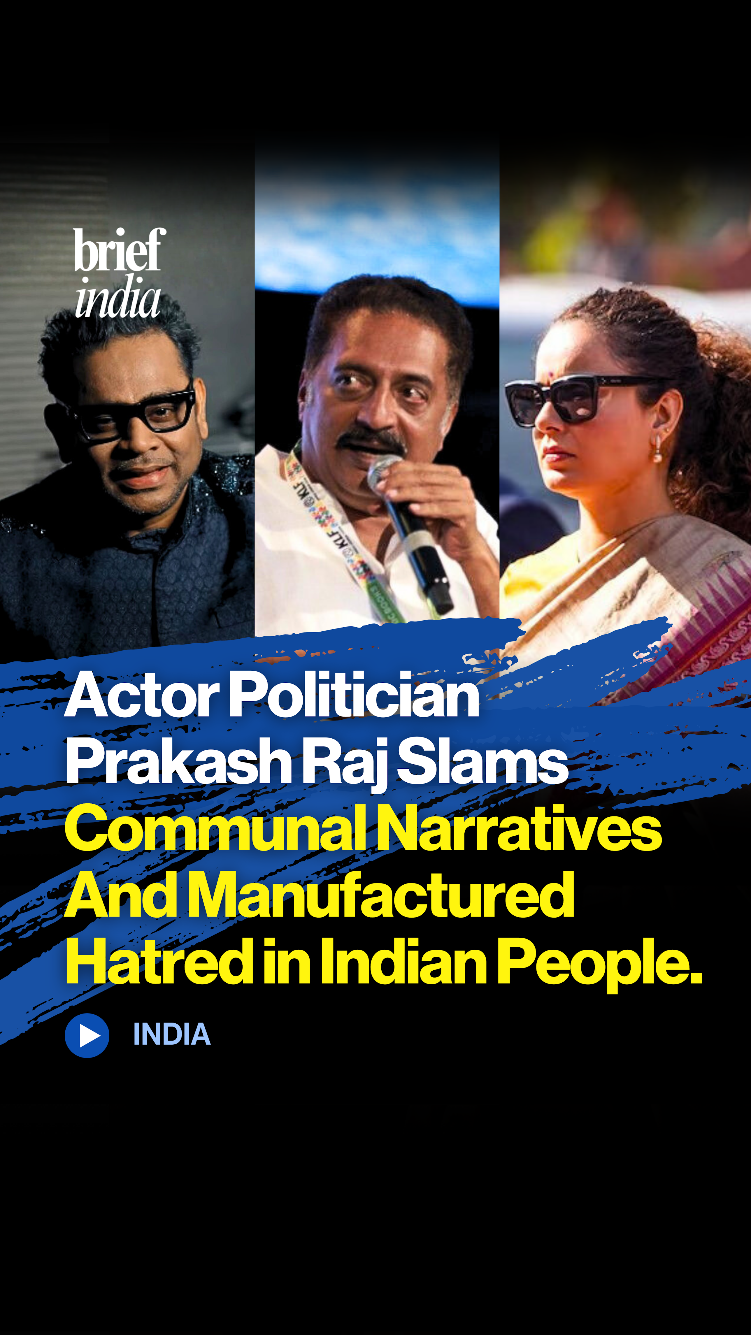 Prakash Raj calls out 'manufactured hatred' at Kerala Literature Festival