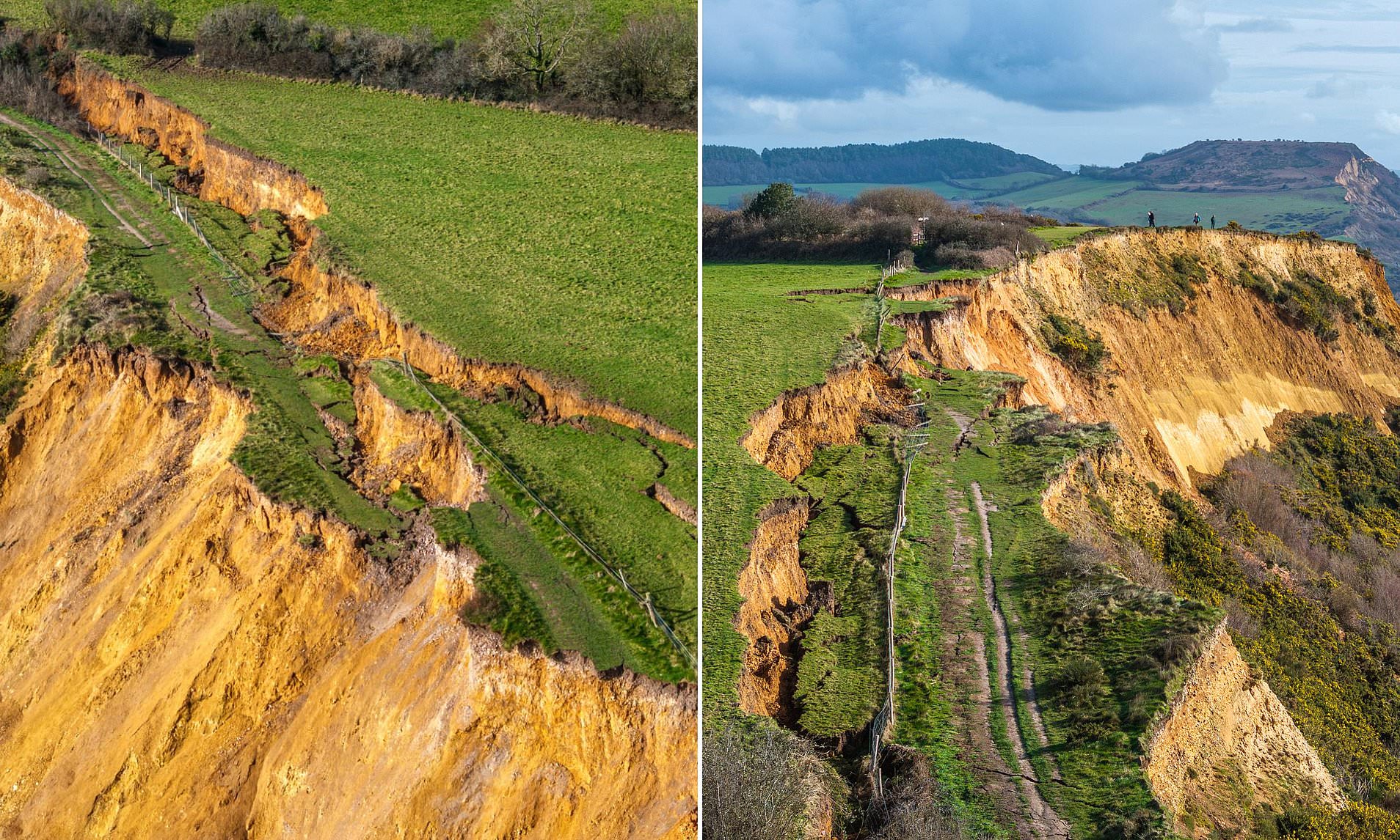 Thousands of tonnes of rock slump onto Dorset beach weeks after 300ft ...