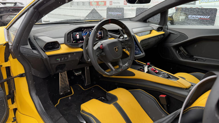 Driving a Lamborghini Temerario on track at Sonoma during a rainstorm ...