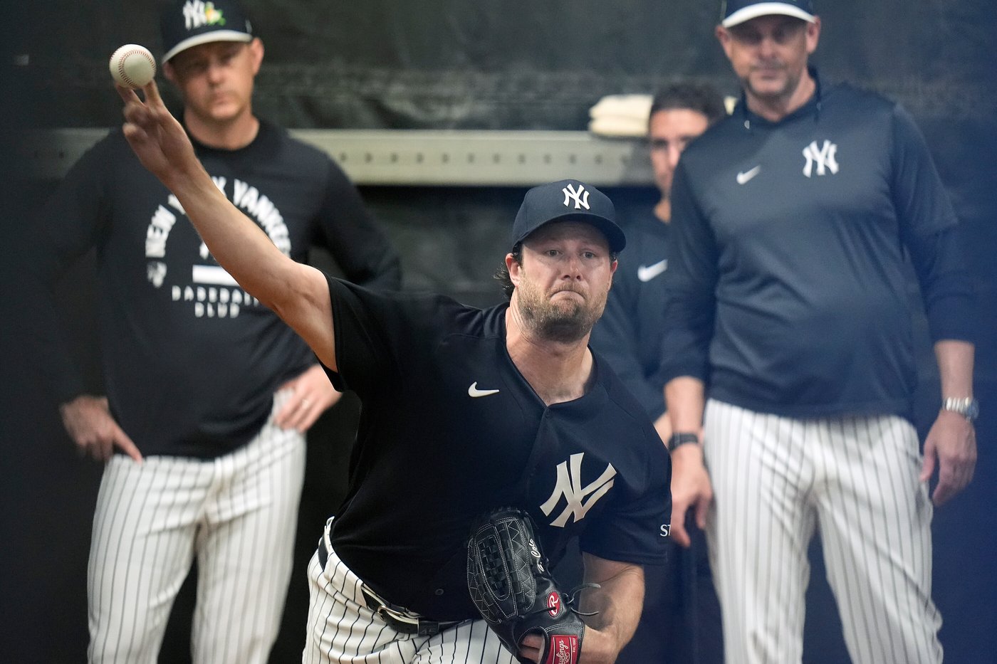 Yankees' Gerrit Cole throws 1st bullpen of spring training as he works ...