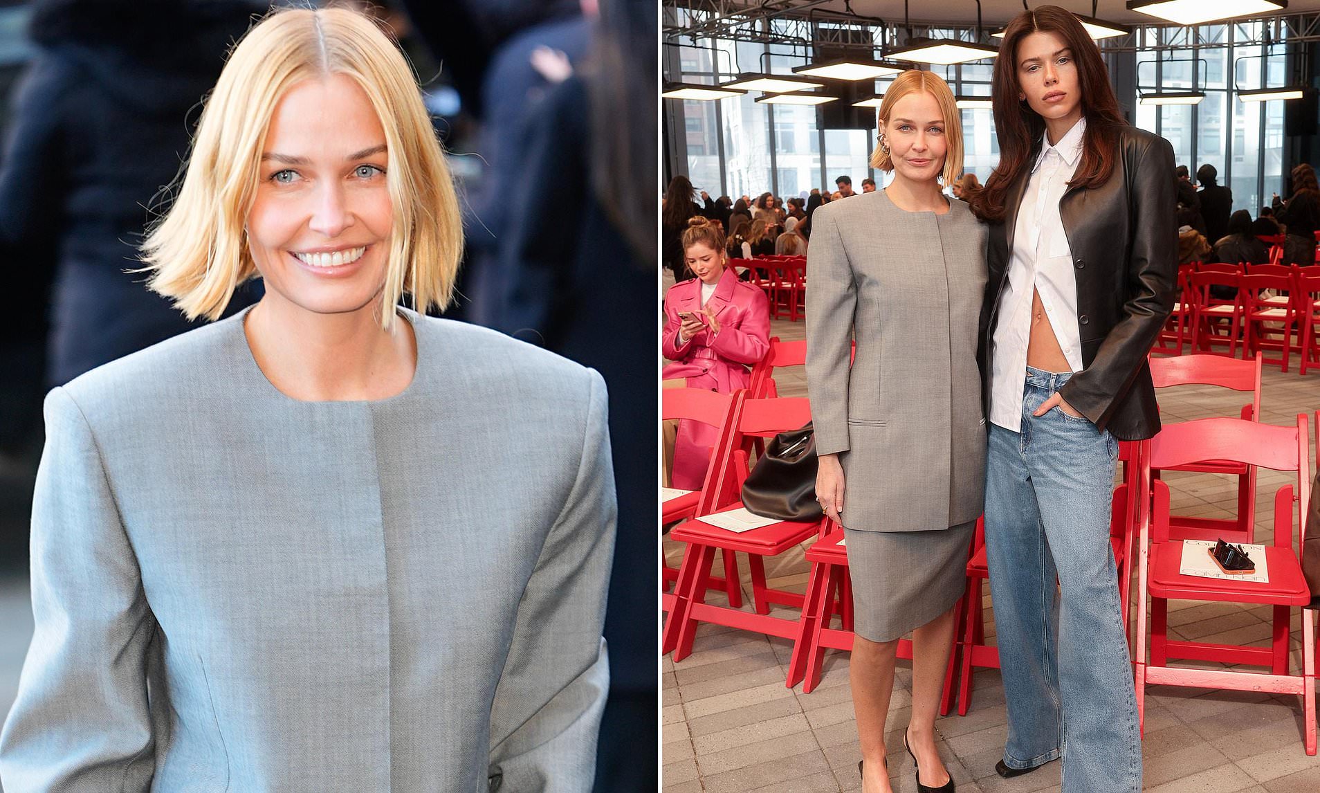 Lara Worthington and Georgia Fowler attend Calvin Klein show during New ...
