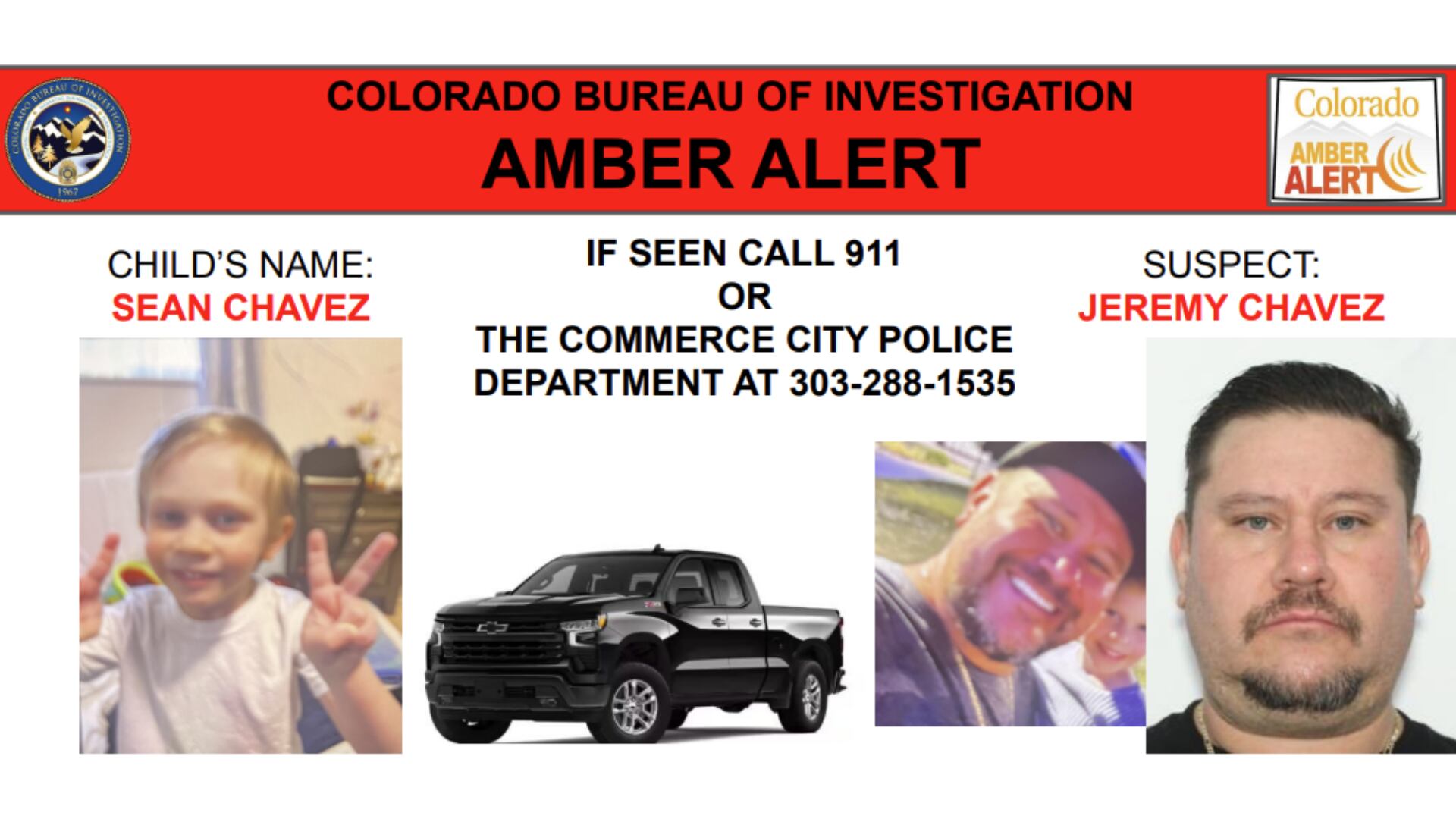 AMBER Alert issued for 4-year-old boy last seen in Commerce City