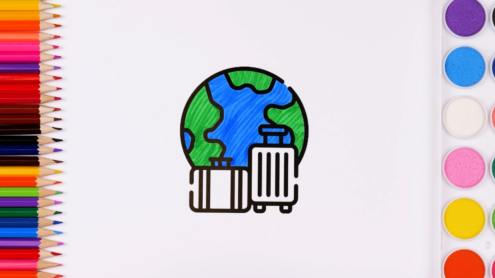 Kids coloring activity for learning colors