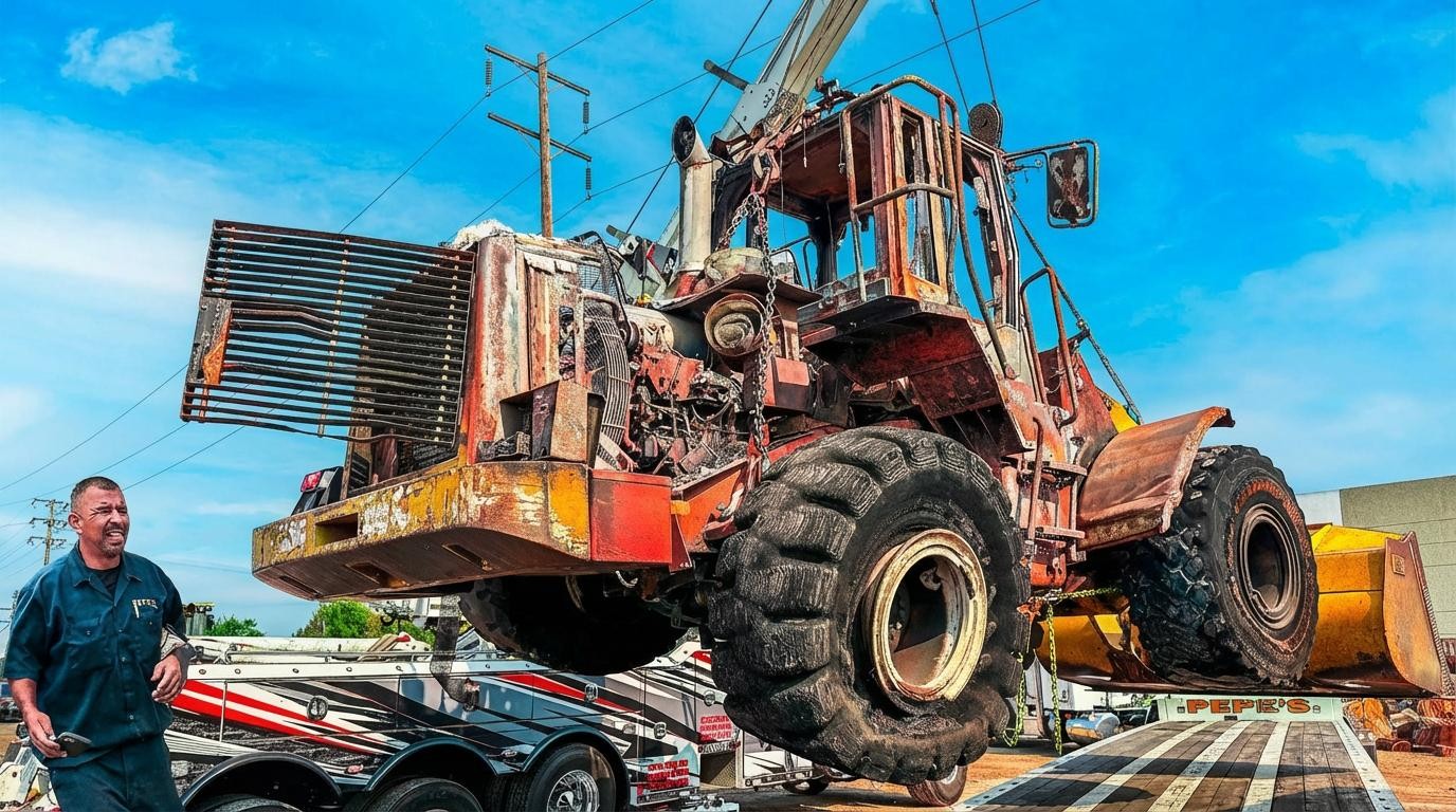 Massive fire destroys construction equipment and CAT loaders
