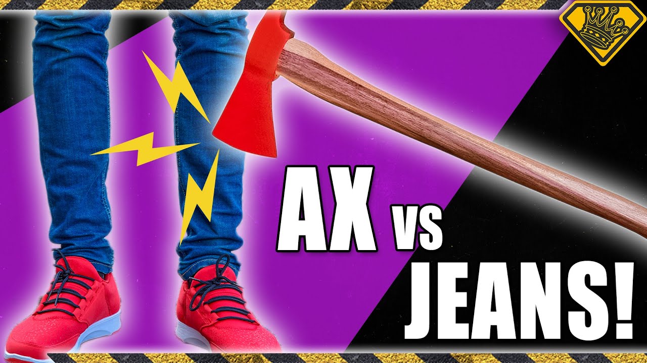We tested how many layers of jeans would stop a flying axe