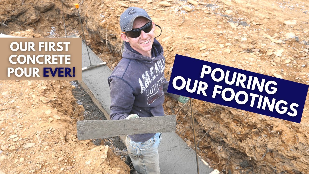 Learn concrete footing pouring from first-time builders