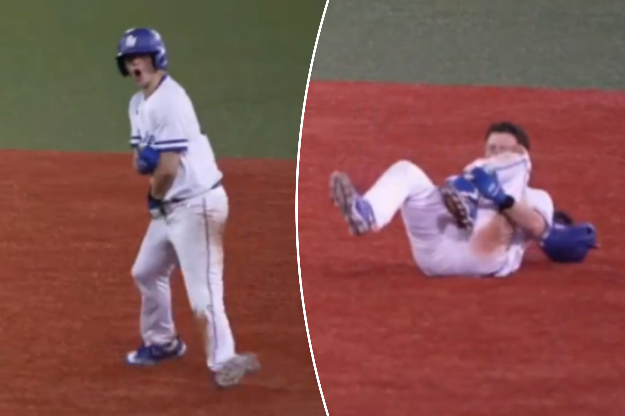Seton Hall player suffers gruesome injury while celebrating home run in ...