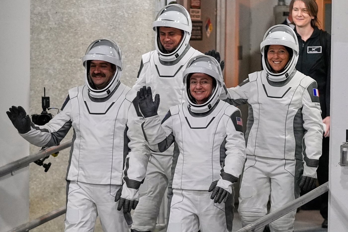 Four new astronauts arrive at the International Space Station to ...