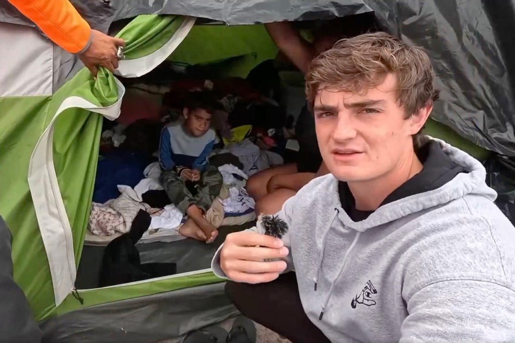 Nick Shirley finds family of migrants with young kids living on tent on ...