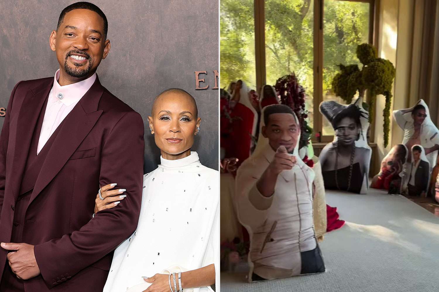 Will Smith gifts Jada Pinkett Smith life-size pillows of their entire ...