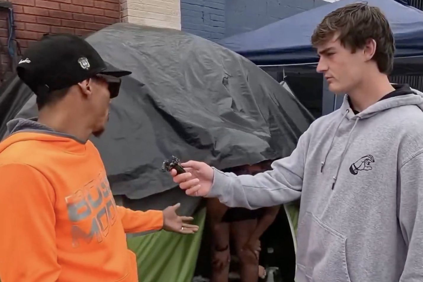 Nick Shirley finds family of migrants with young kids living on tent on ...