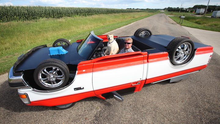Mechanic constructs drivable 'upside down truck'