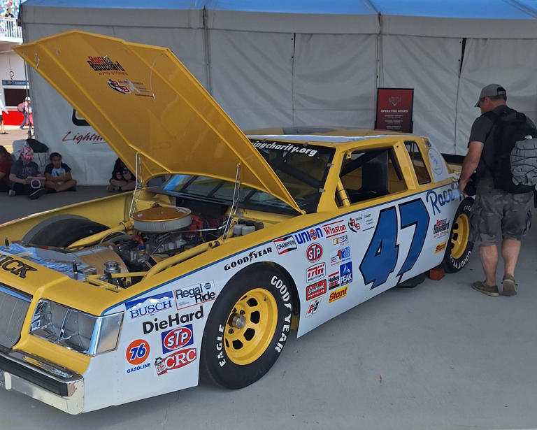 Greg Biffle's NASCAR Ford on display ahead of 2026 Daytona 500