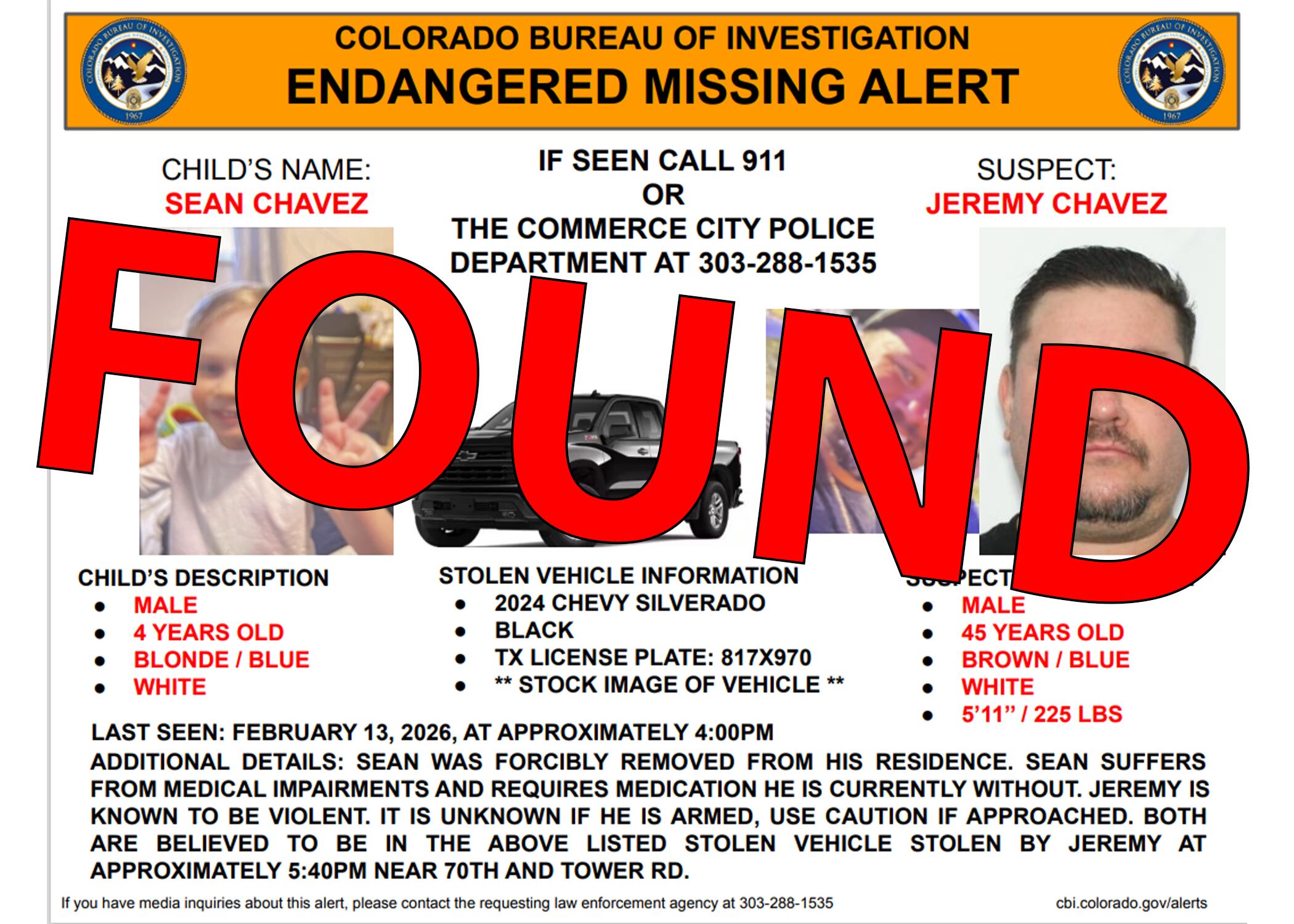 Found: Amber Alert issued for 4-year-old Colorado boy forcibly taken by ...