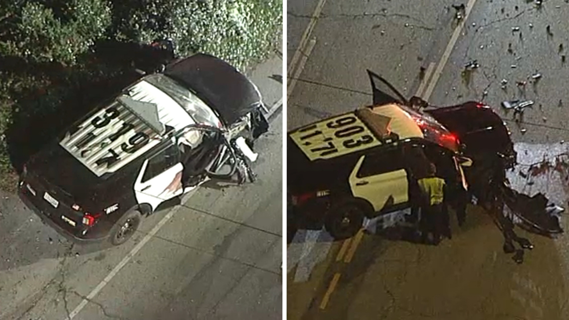 3 LAPD officers injured in crash at end of chase in Reseda