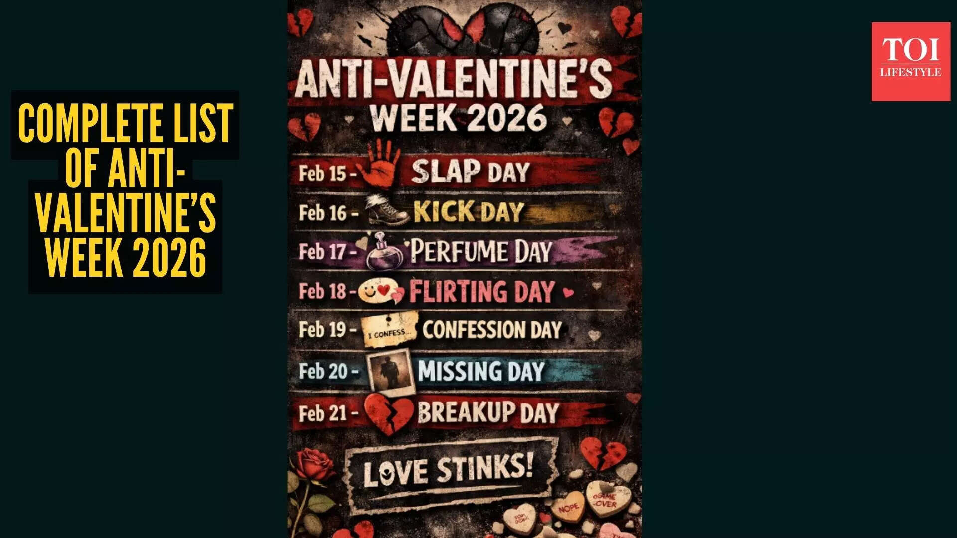 Anti-Valentine’s week full list 2026: From Breakup Day to Slap Day, all ...