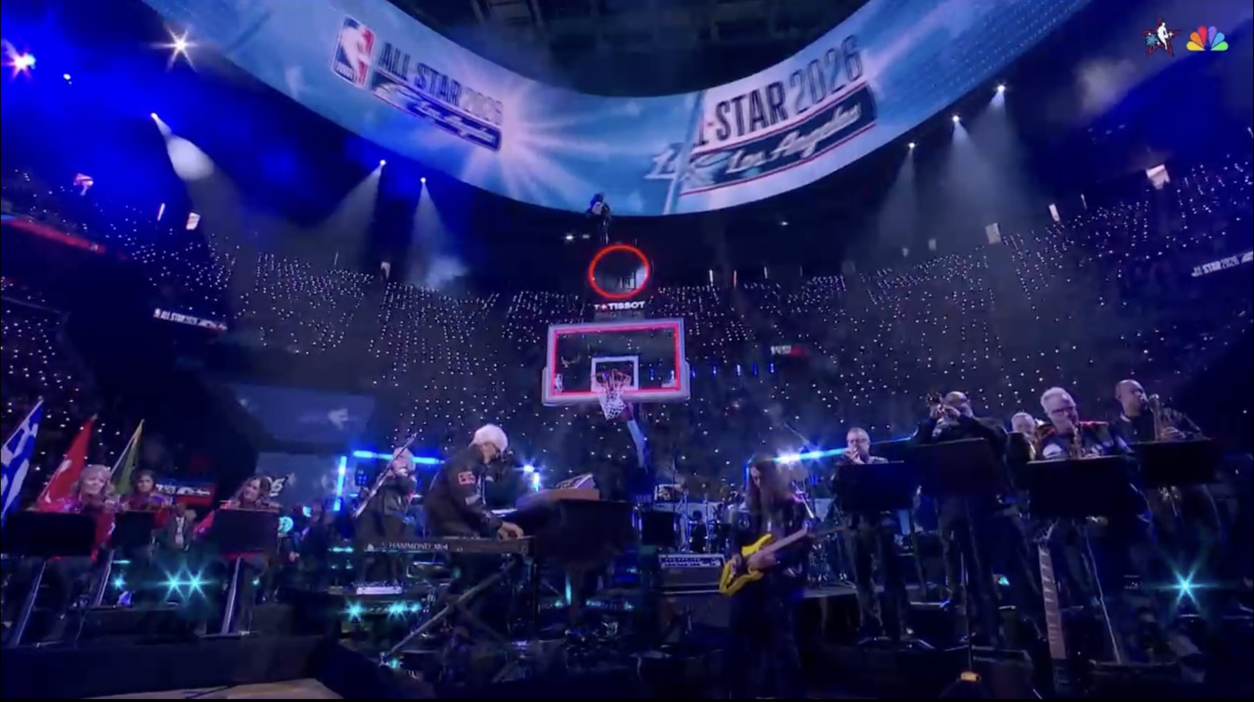 John Tesh performs 'Roundball Rock' at NBA All-Star Game