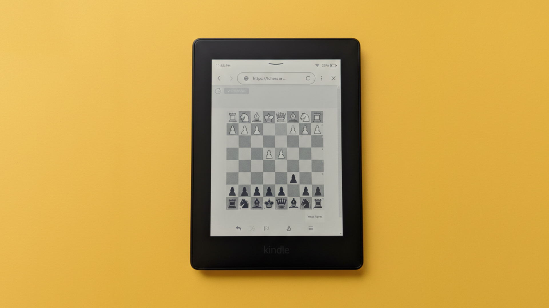 You're not supposed to play chess on a Kindle, but I do it anyway
