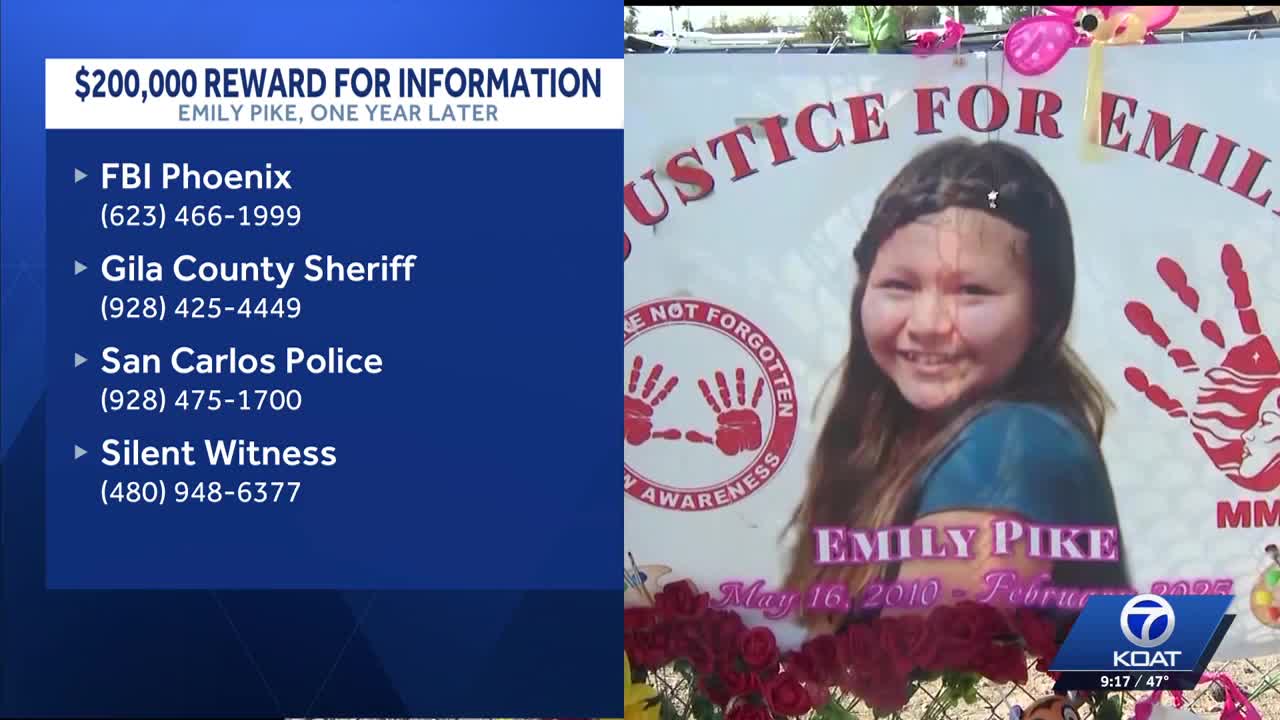 No leads yet in the murder of Emily Pike one year ago