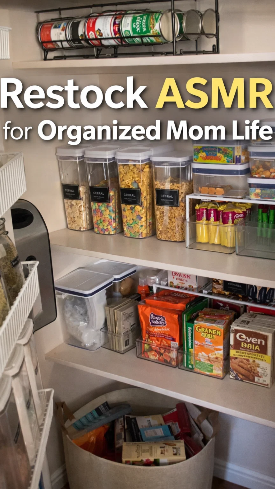 Pantry, drink, and fridge restock ASMR for organized mom life