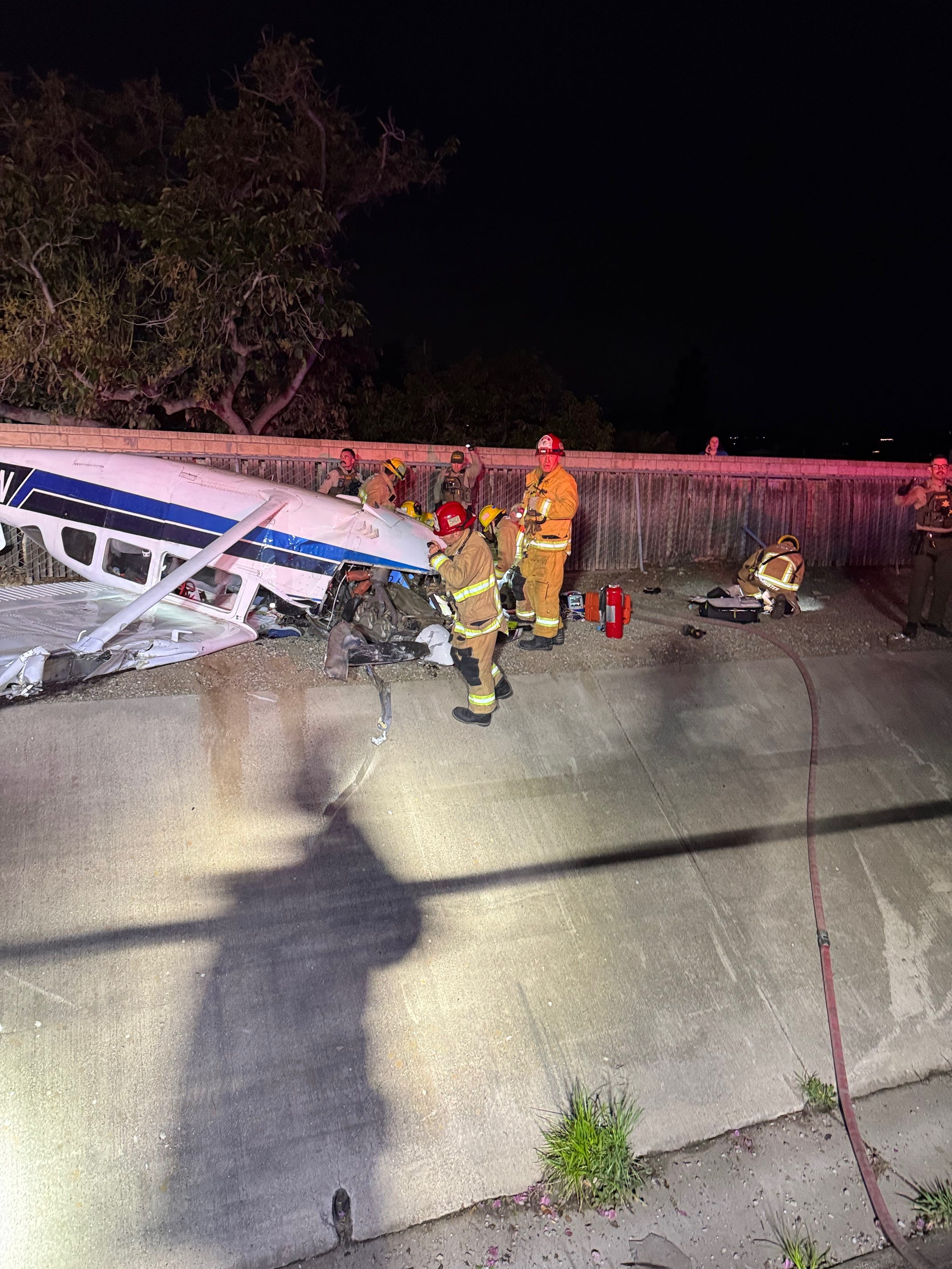 Plane crash lands in drainage ditch in Camarillo