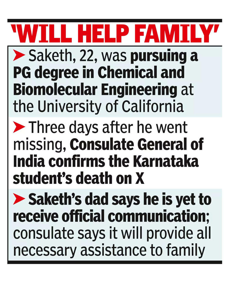 US confirms death of Karnataka’s Saketh Sreenivasaiah; father says no ...