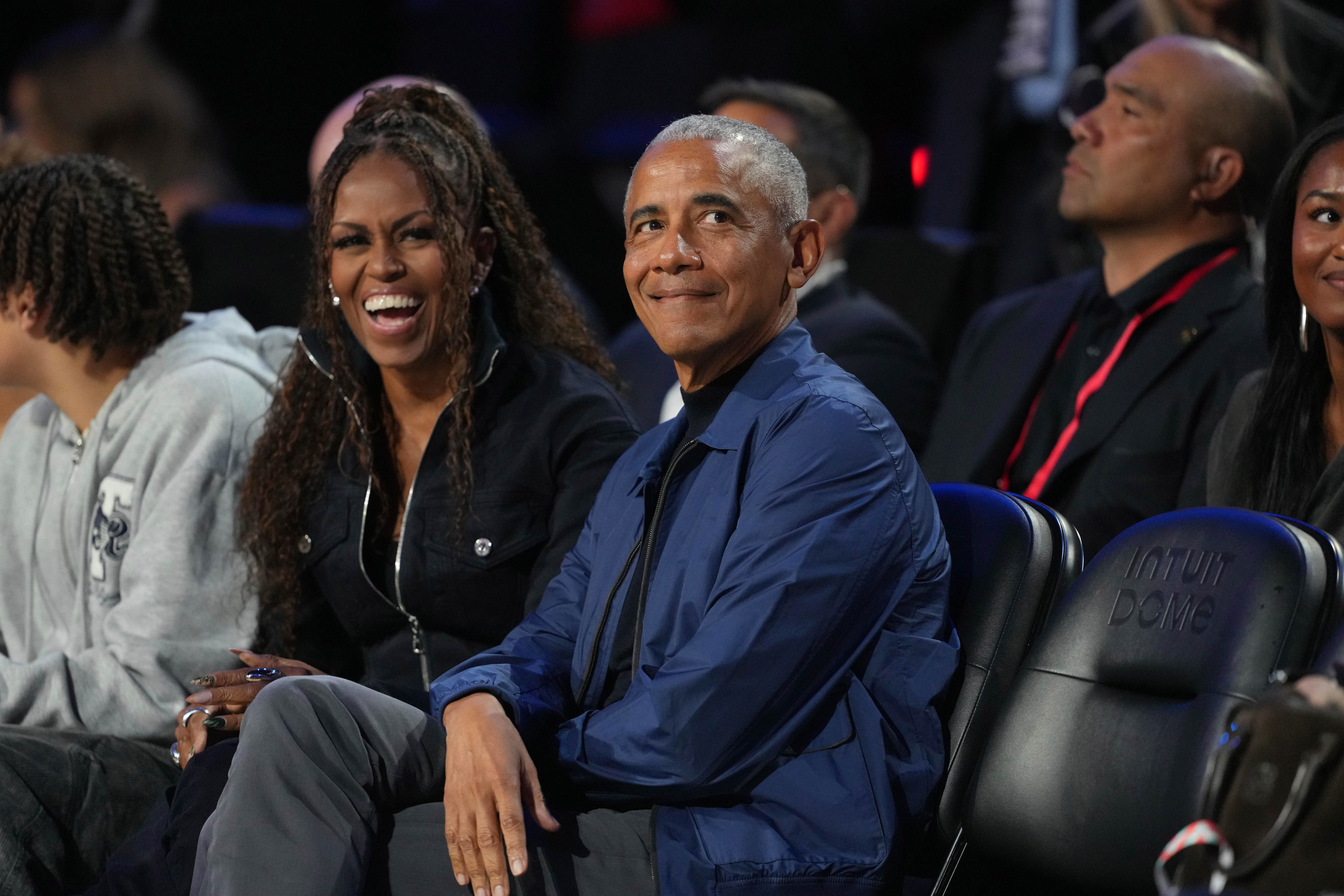 Barack, Michelle Obama headline celebrity-filled 2026 NBA All-Star Game ...