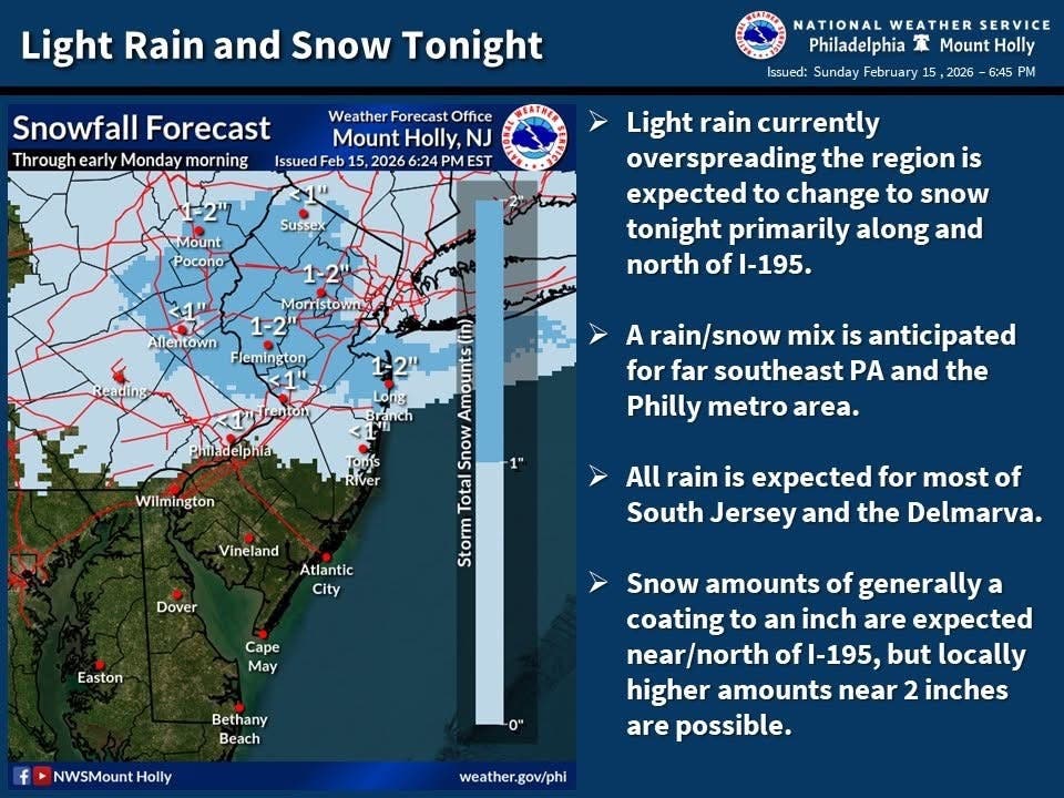 New snow map released as overnight storm arrives in NJ