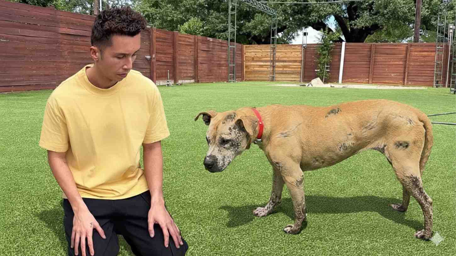 Abused rescue dog finally let her guard down