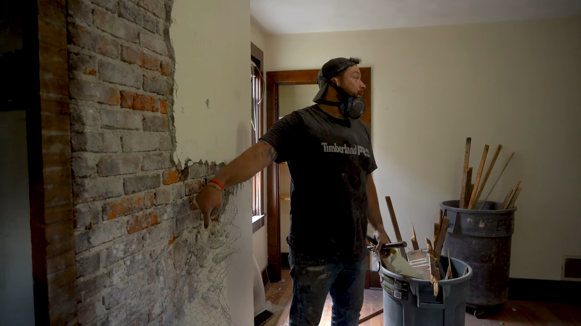 We found a hidden fireplace behind the wall
