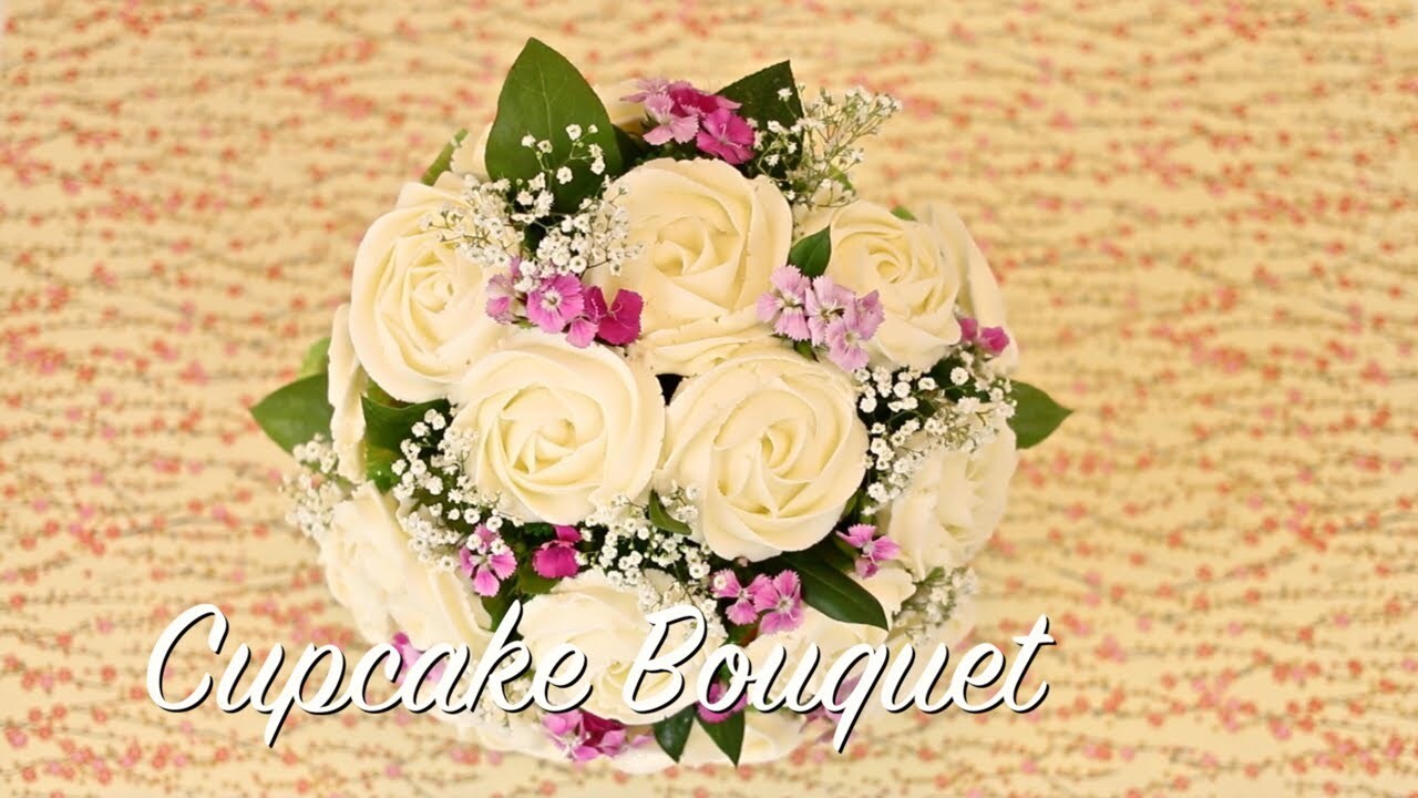Stunning cupcake flower bouquet that doubles as an edible centerpiece