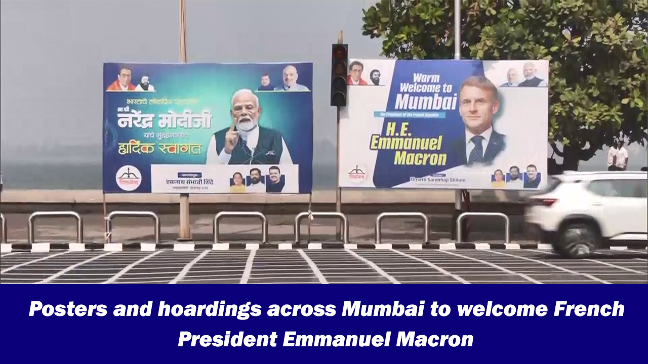 Posters and hoardings across Mumbai to welcome French President ...