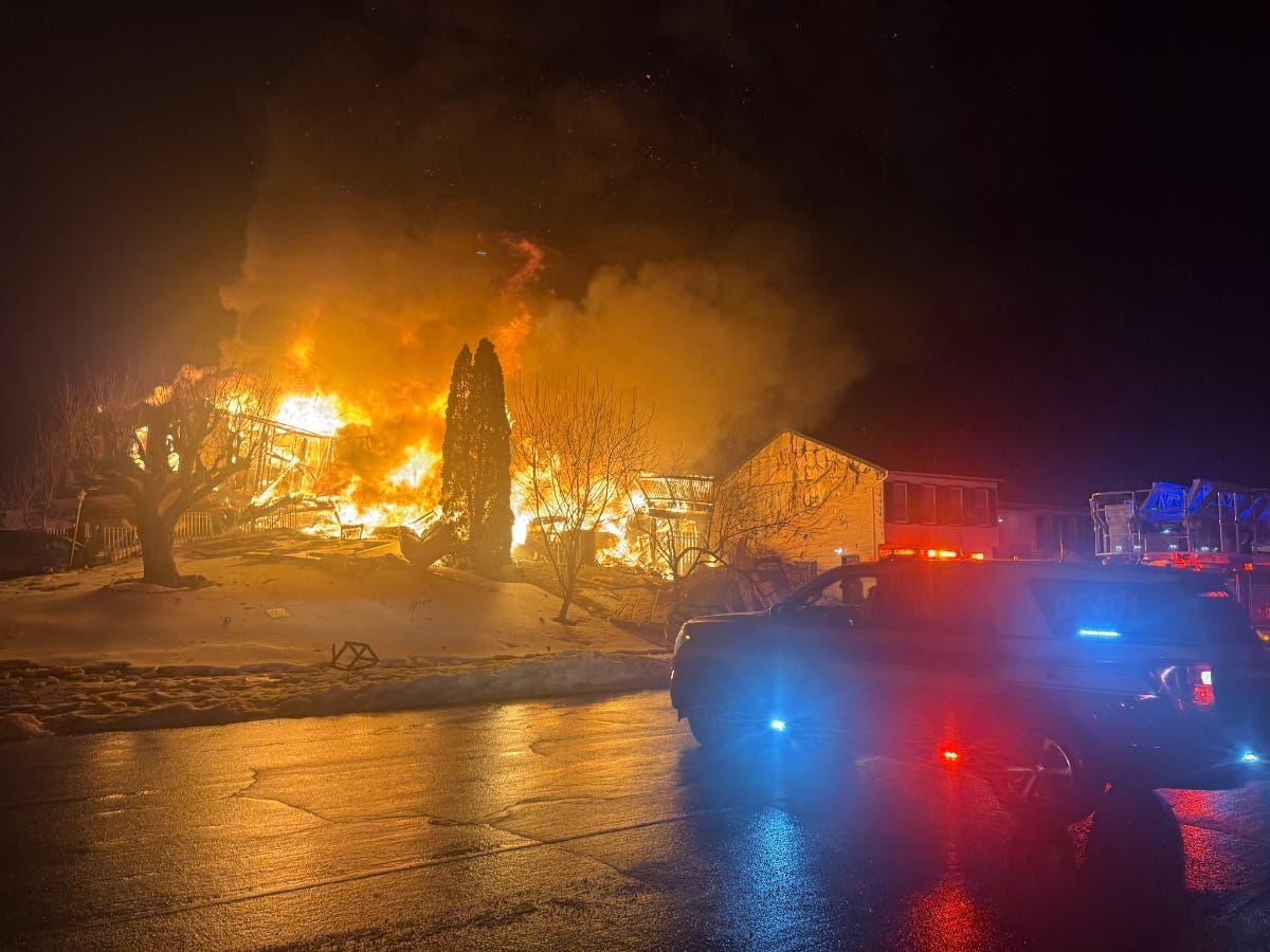 Fire, explosion destroys house, prompts evacuation of nearly 50 homes