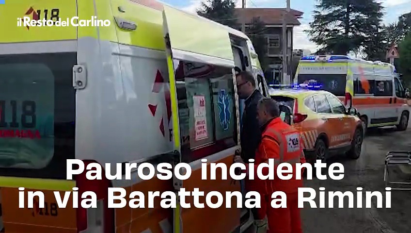 Pauroso incidente in via Barattona a Rimini. Il video
