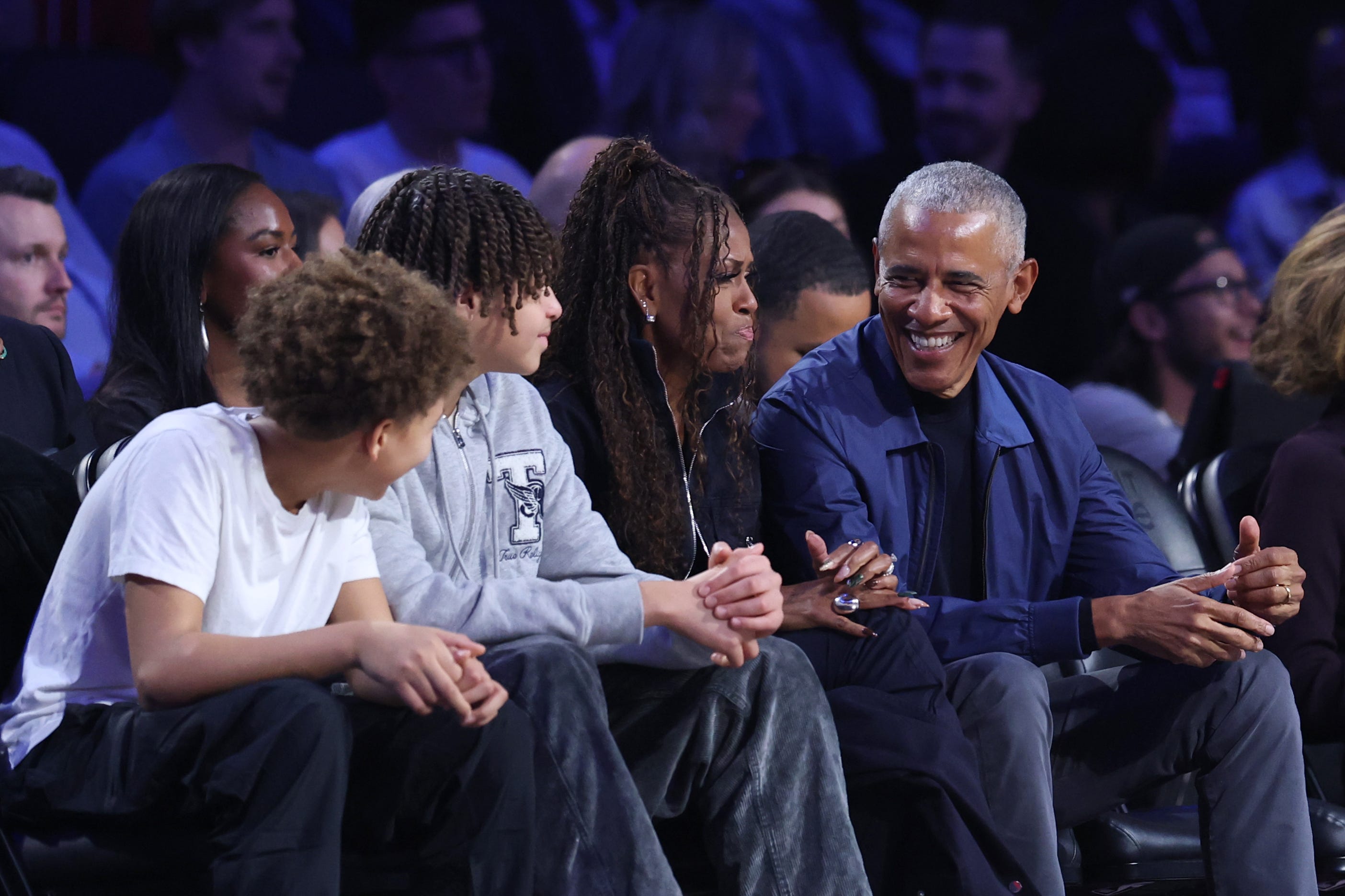 The Obamas all smiles at the 2026 NBA All-Star Game: See photos