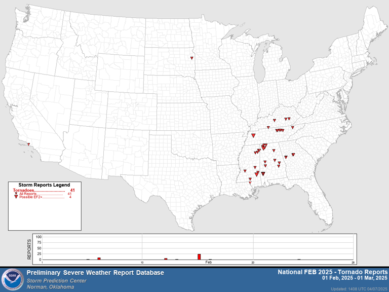 February tornadoes: Where are they most common and why?