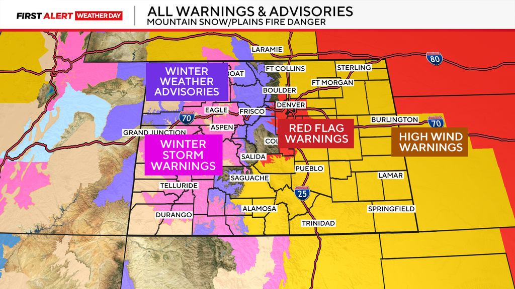 First Alert Weather: Critical fire danger, damaging winds and mountain ...