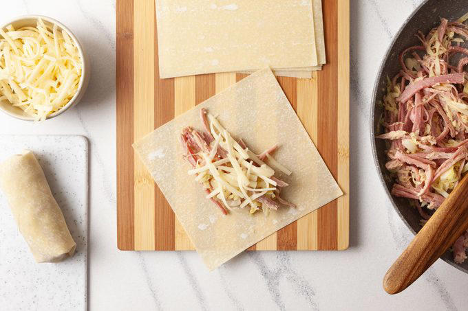 Corned beef egg rolls