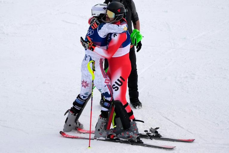 Meillard of Switzerland wins slalom to close out men's alpine program ...