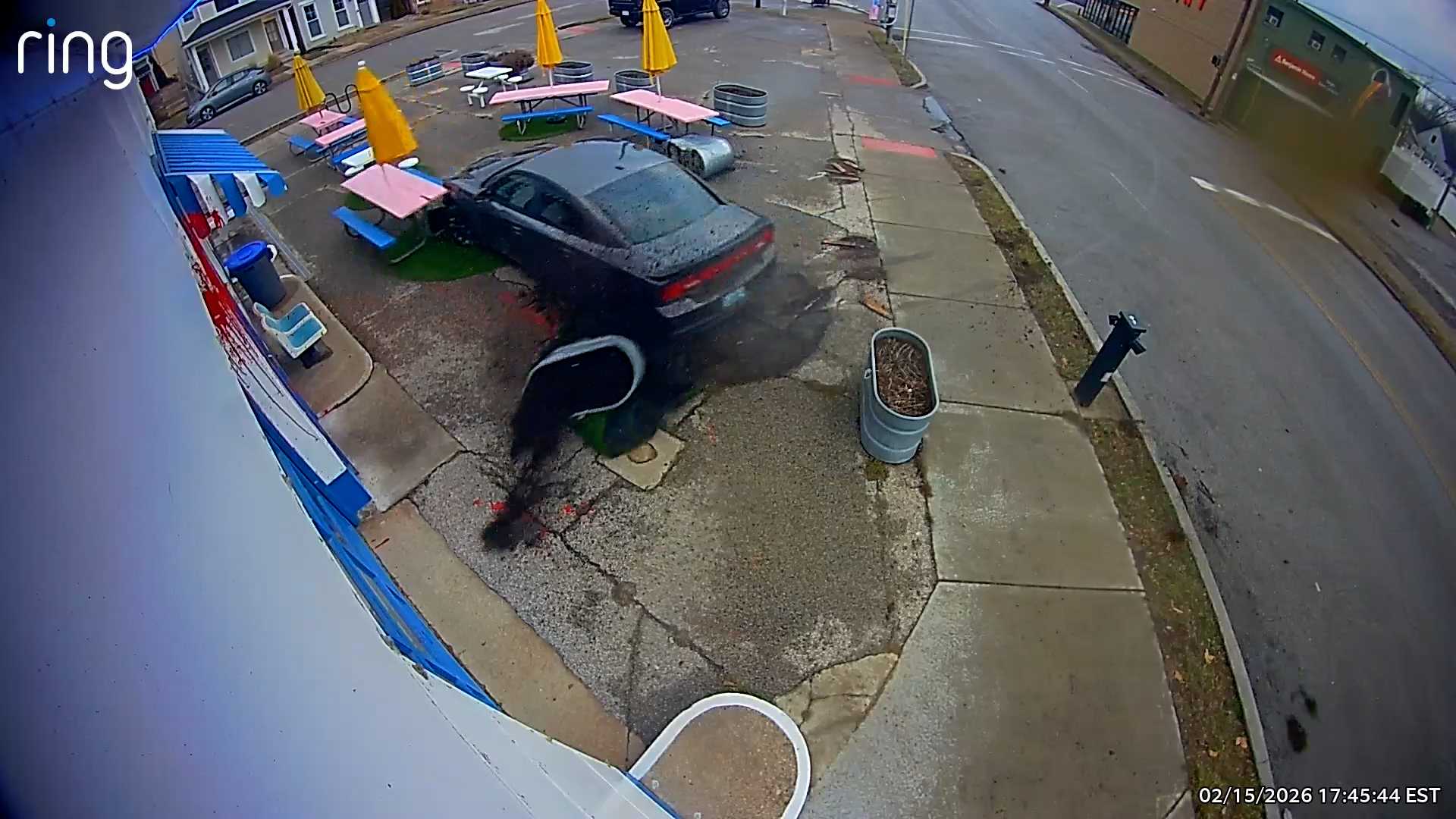 Video: Germantown coffee shop damaged after car rips across patio