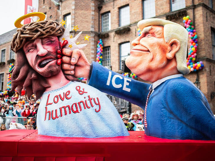 Trump brutally mocked on Presidents Day with satirical floats at German ...
