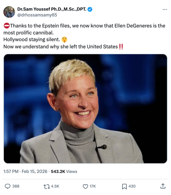 Epstein Files Don T Reveal Ellen Degeneres Is Prolific Cannibal