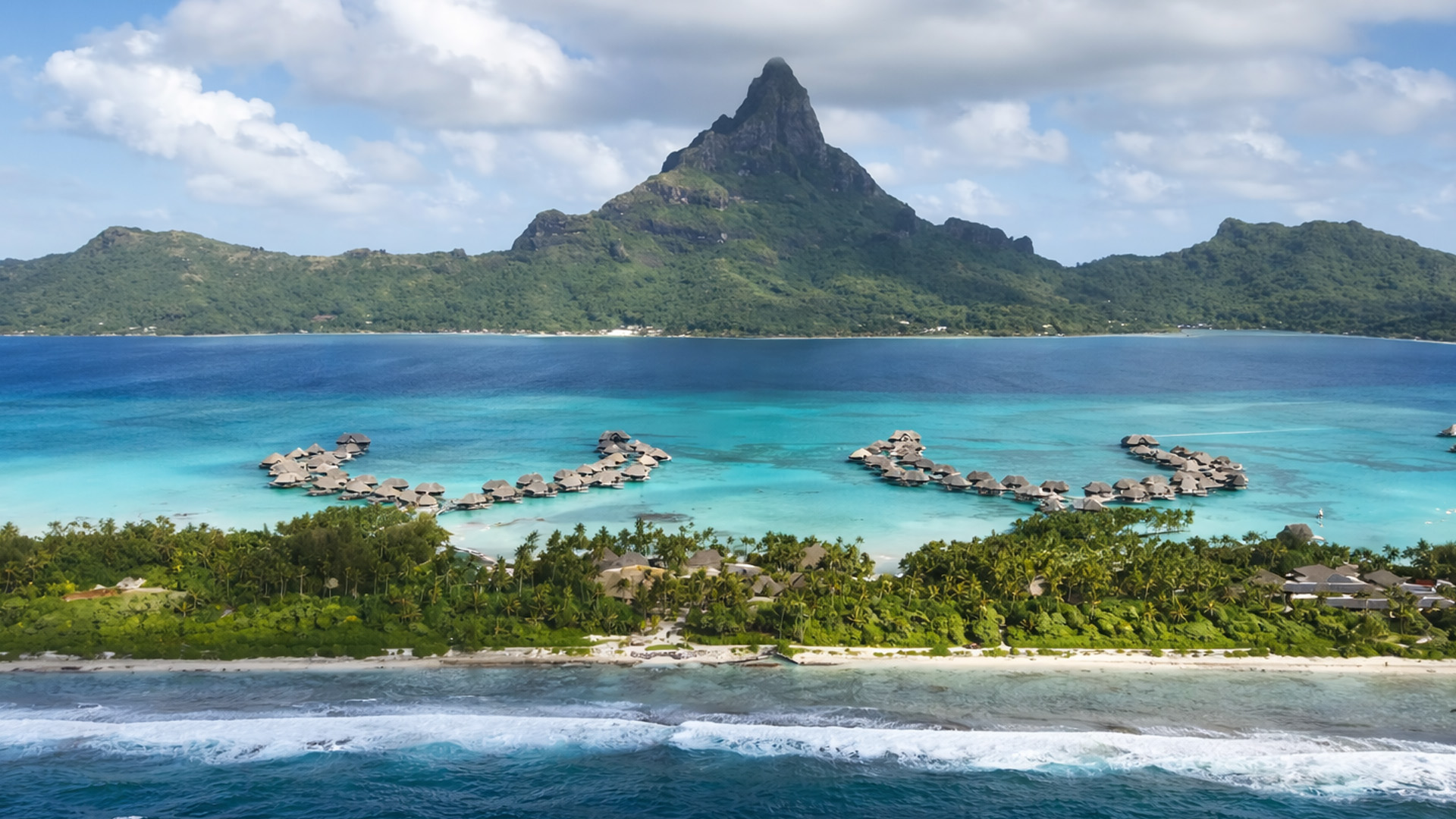 A luxury resort inside a natural barrier