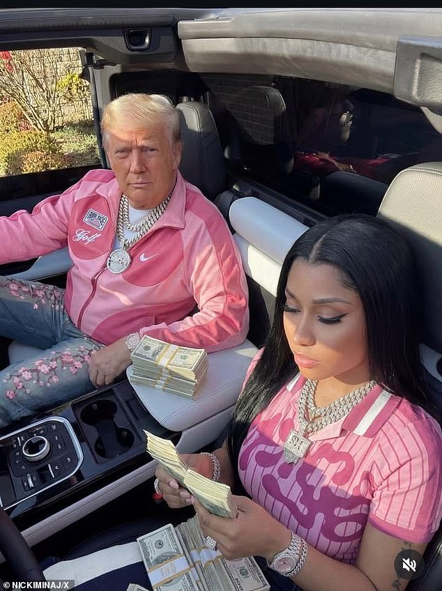 Nicki Minaj ridiculed for 'cringe' fantasy photos of her and Donald ...