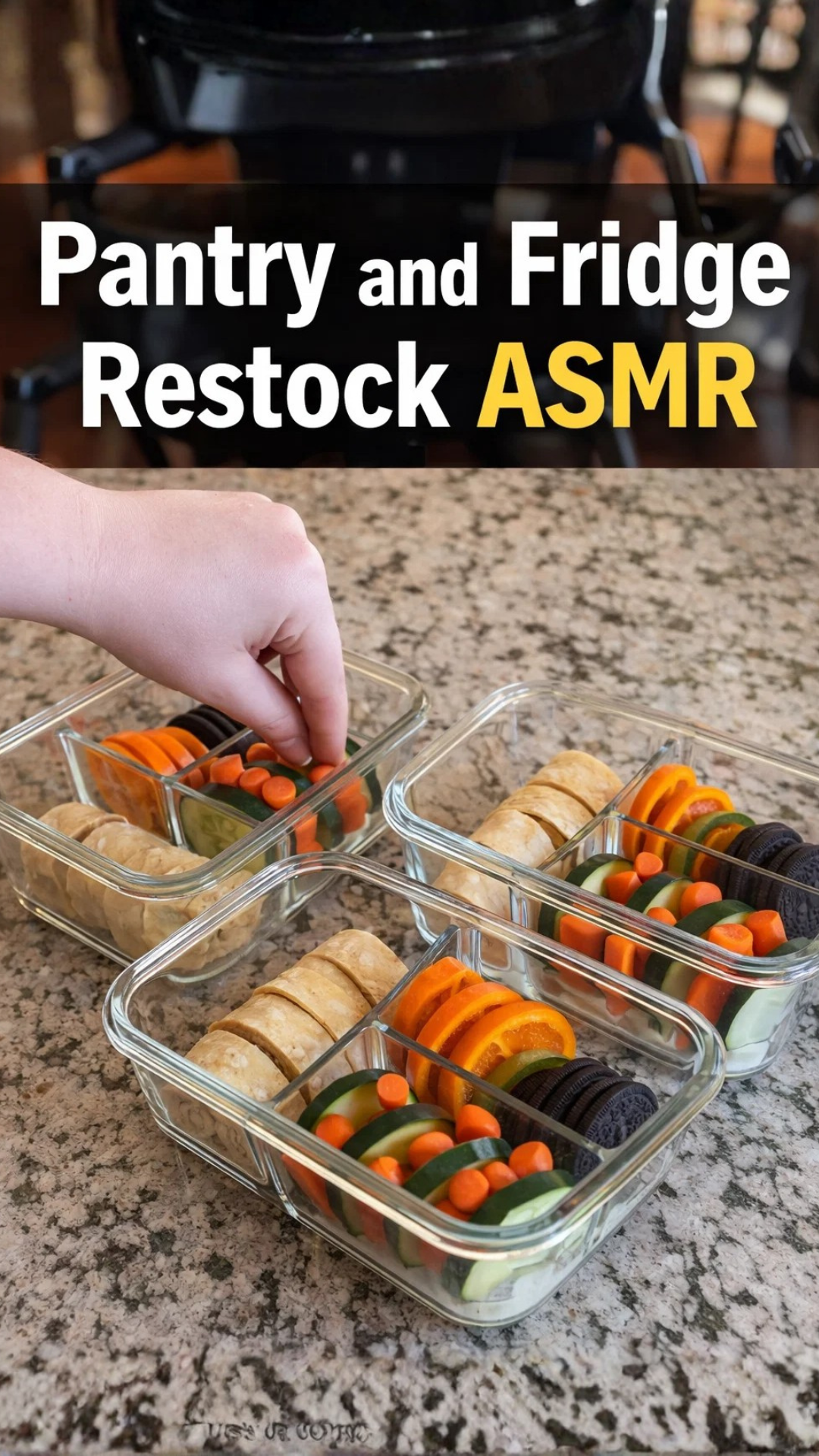 Pantry and fridge restock ASMR with snacks and lunch prep