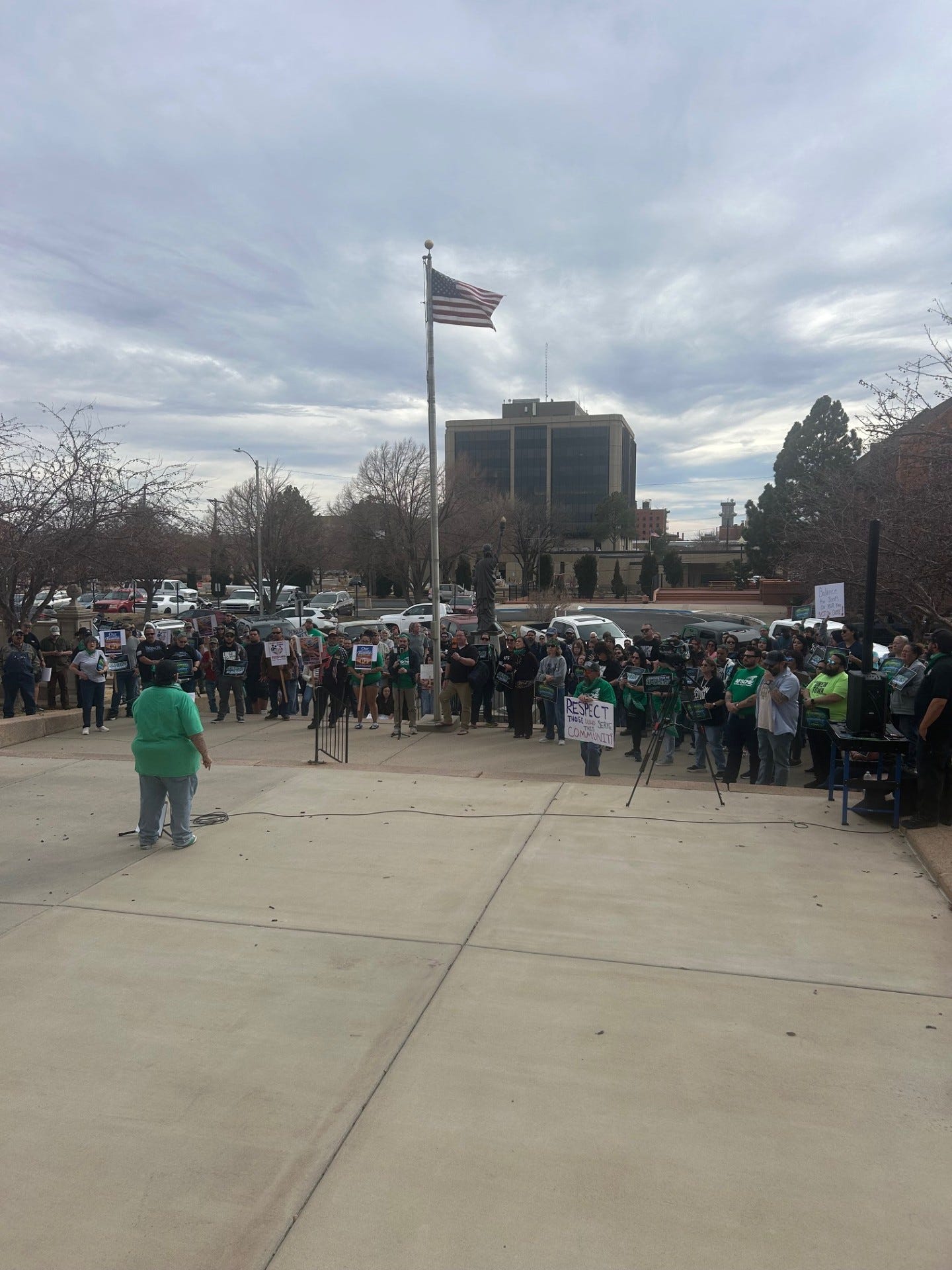 Pueblo County employees protest unpaid holidays on Presidents Day