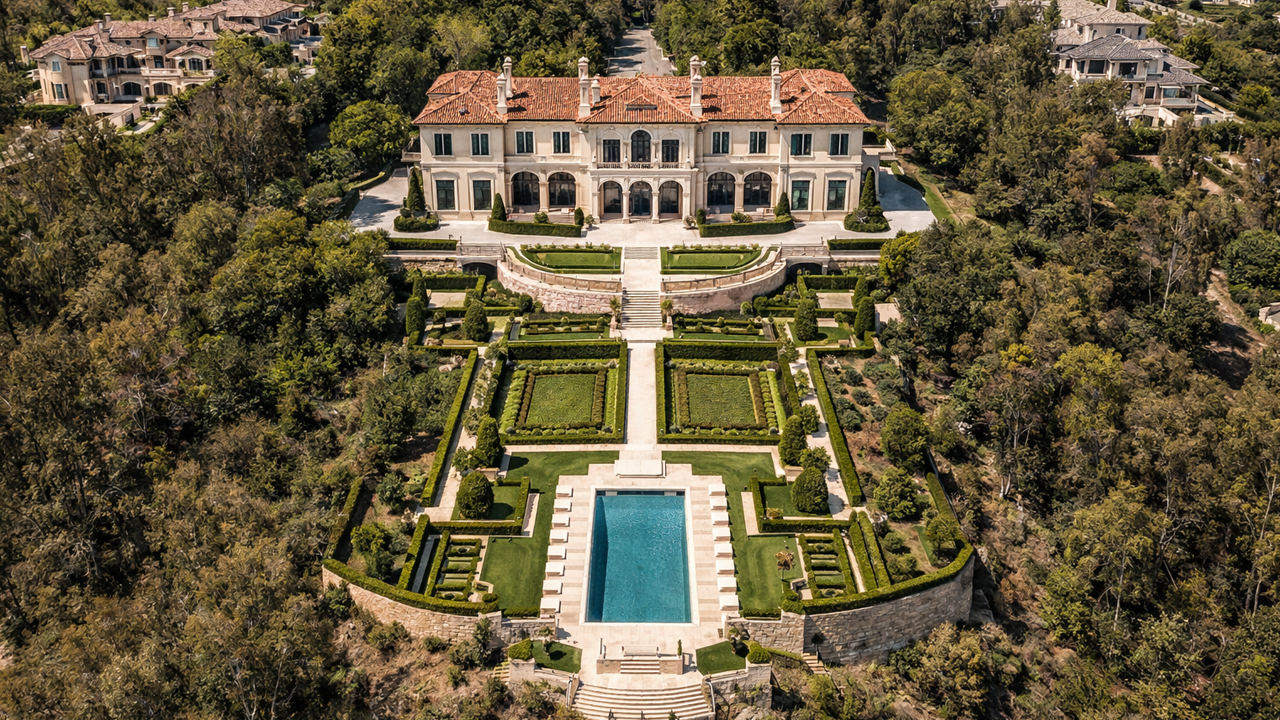 The hidden symmetry of a hillside mansion