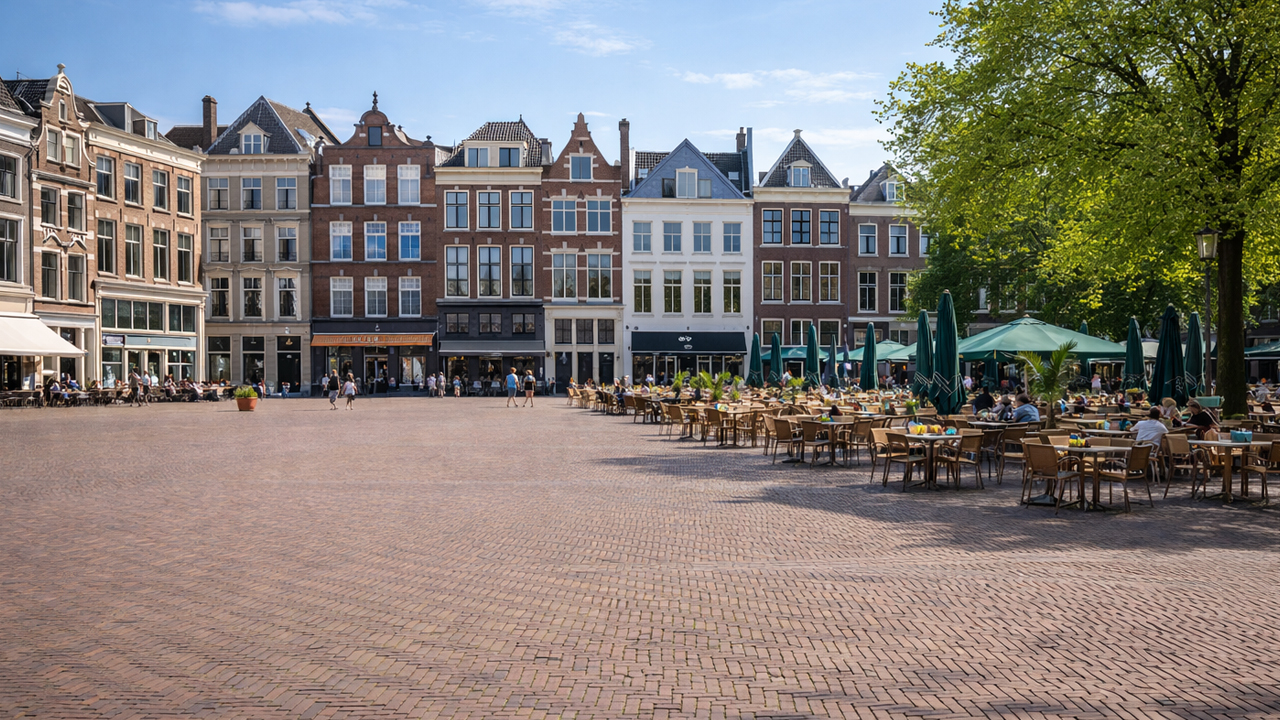 Morning walk in the Hague old centrum