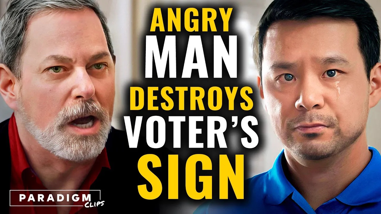 Angry man vandalizes voter’s election sign (sketch)